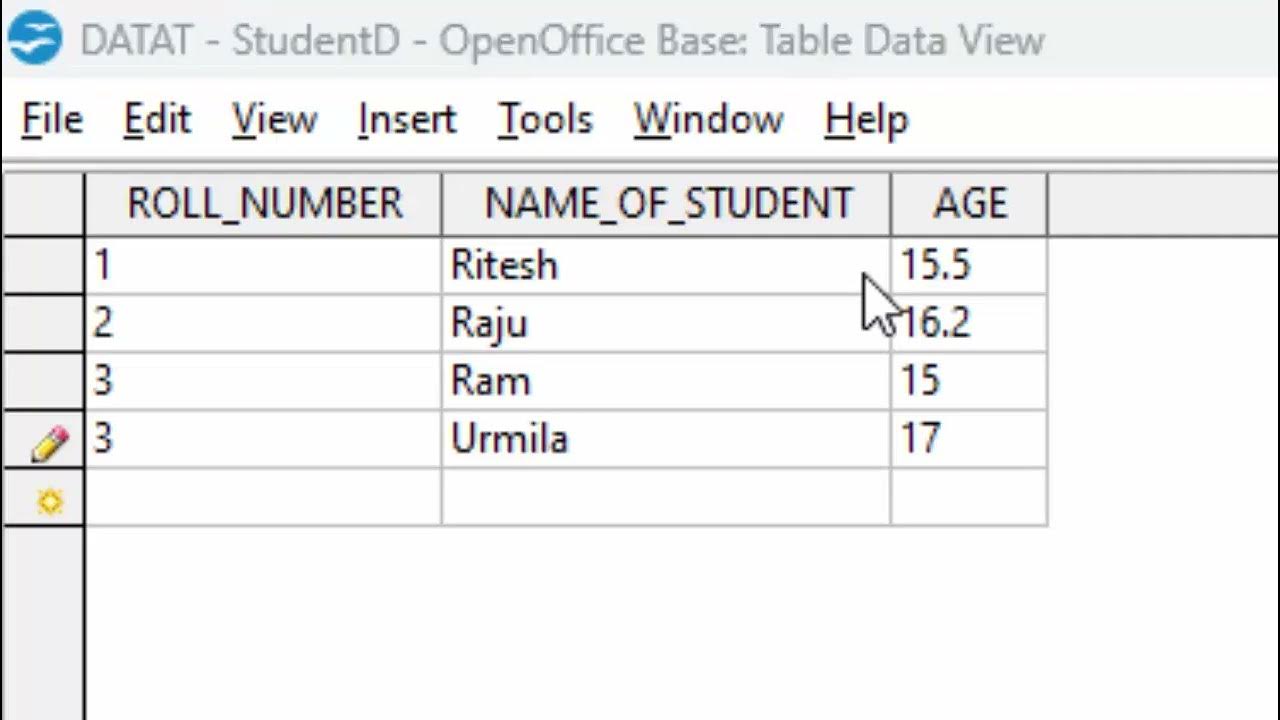 Sql View Creating Table Primary Key Etc In Open Office Base Database Computerexcelsolution Youtube