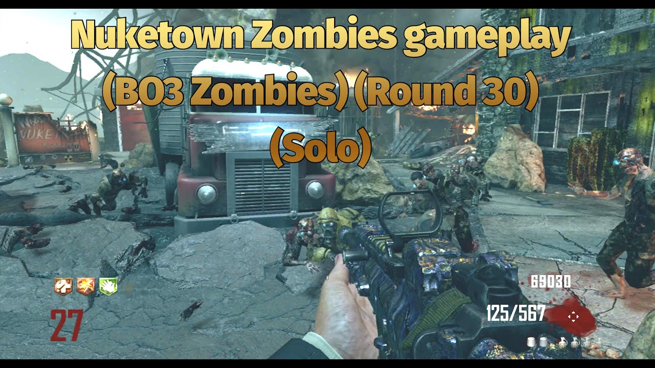 Nuketown Zombies gameplay (BO2 Zombies) (Round 30) (Solo) (Xbox 360 ...