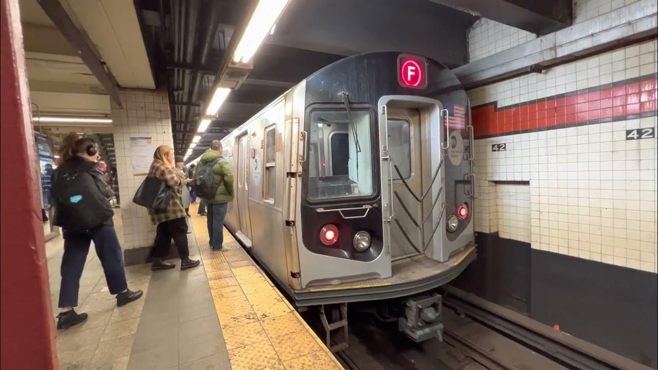 MTA New York City Subway Coney Island Bound Siemens R160B (F) Train @ 42nd Street-Bryant Park ...
