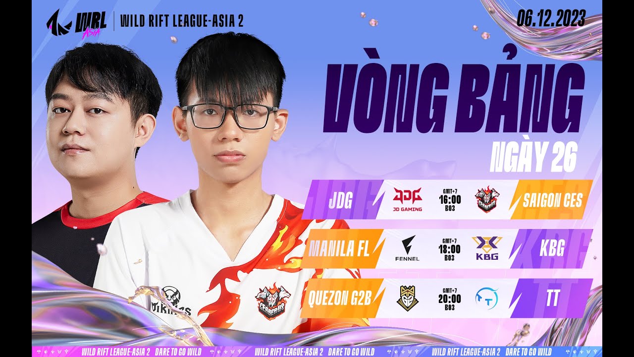 JDG vs CES | FL vs KBG | G2B vs TT - VÒNG BẢNG NGÀY 26 WRL-A2 (BO3) - YouTube