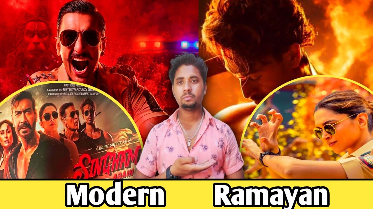 🤔 Singham Again Trailer Review By Filmynepali | Modern Ramayan | Ajay ...