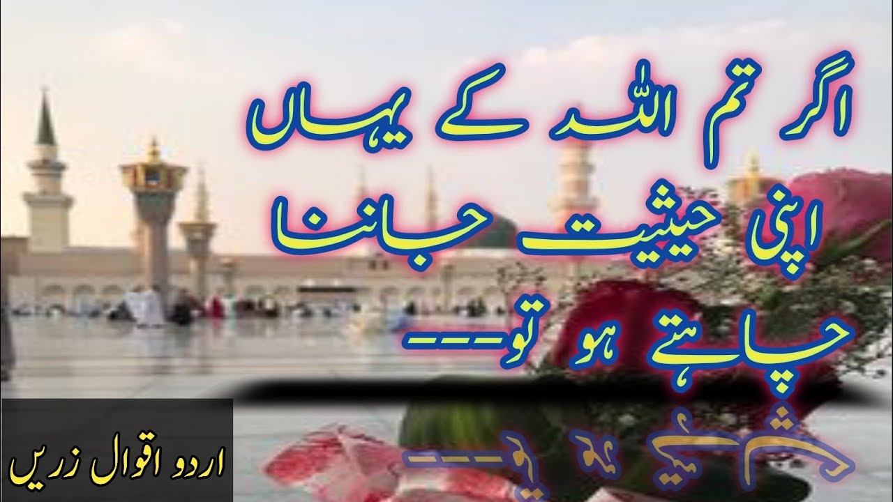 Agar Tum Allah Ke Yaha Apni Haisiyat Jaanna Chate Ho To|Best Urdu ...