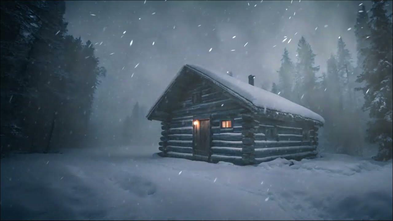 Howling Winter Winds in Wooden Cabin. Relaxing Sounds of Snowstorm for Sleeping. Blizzard in ...