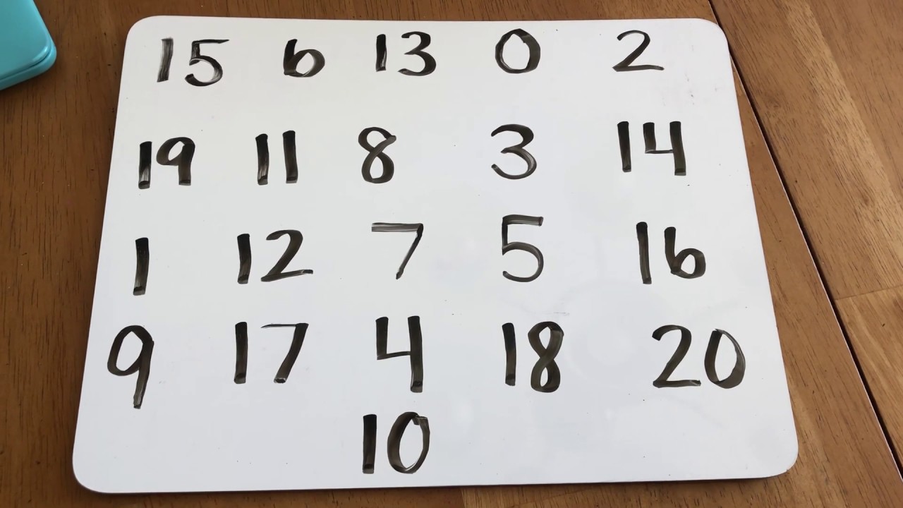 Number Writing 0-20 Out of Order - YouTube