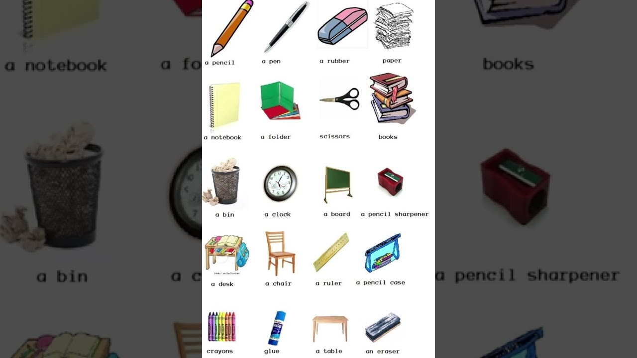 Classroom objects listening - YouTube