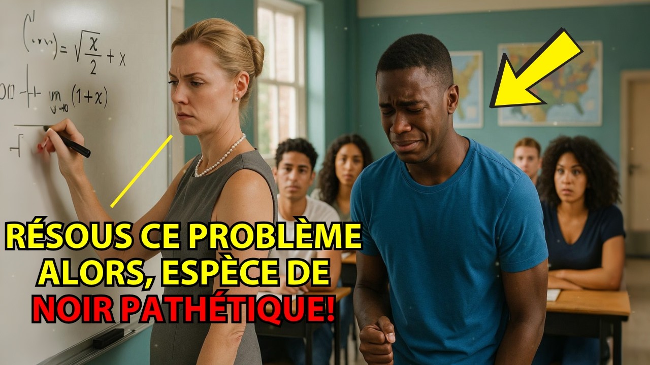 Une prof donne un exercice de maths avancé à un élève noir pour se ...