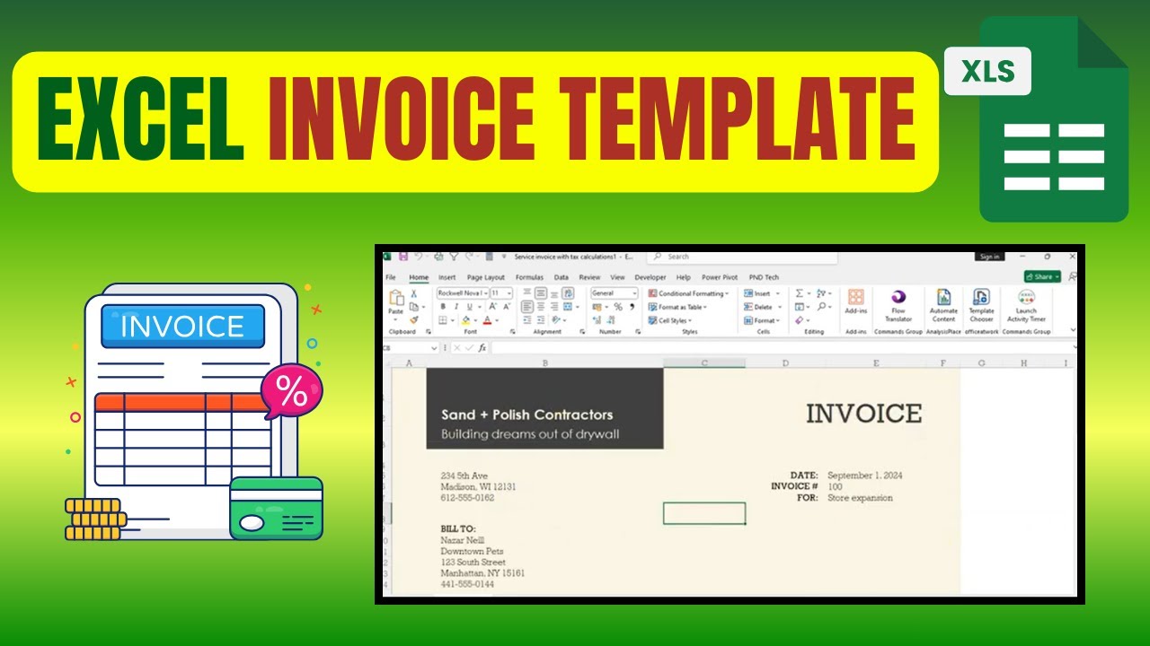 How To Create An Invoice From An Excel Template - YouTube