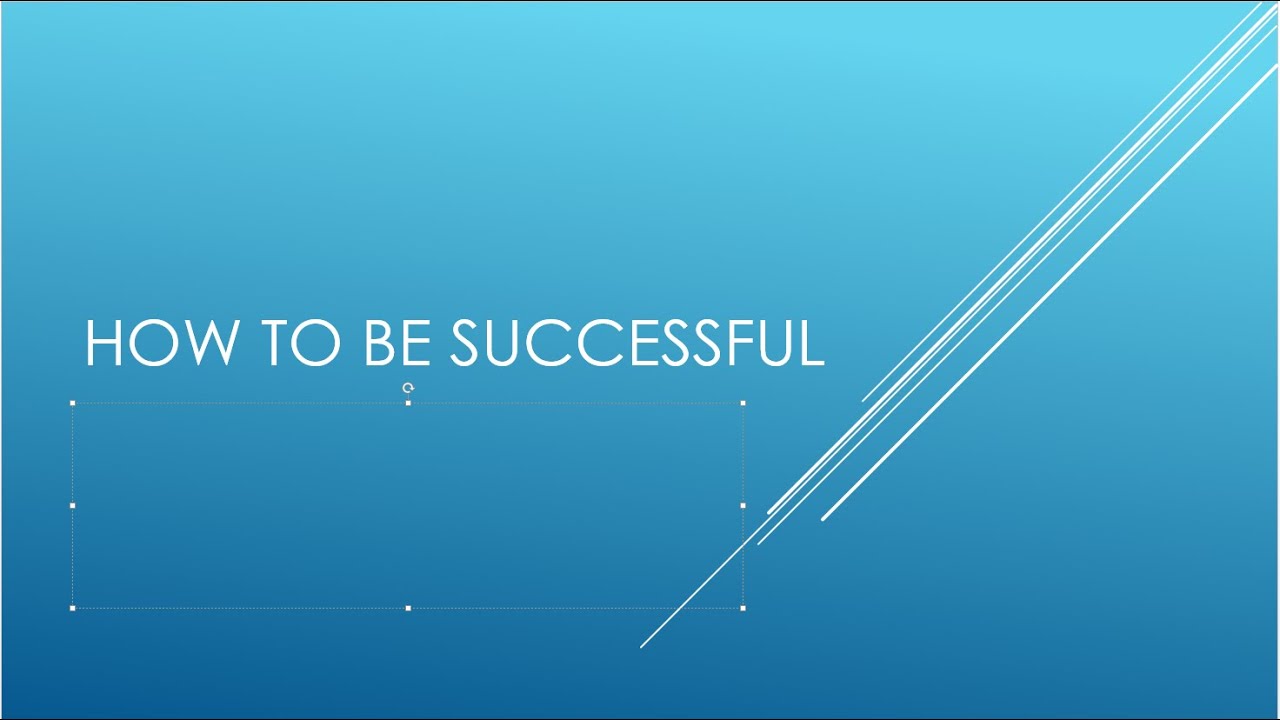 How to be successful - YouTube