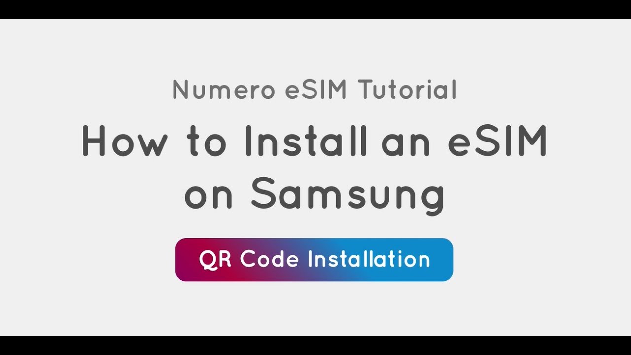 How to Install an eSIM from Numero on Samsung Using QR Code - YouTube