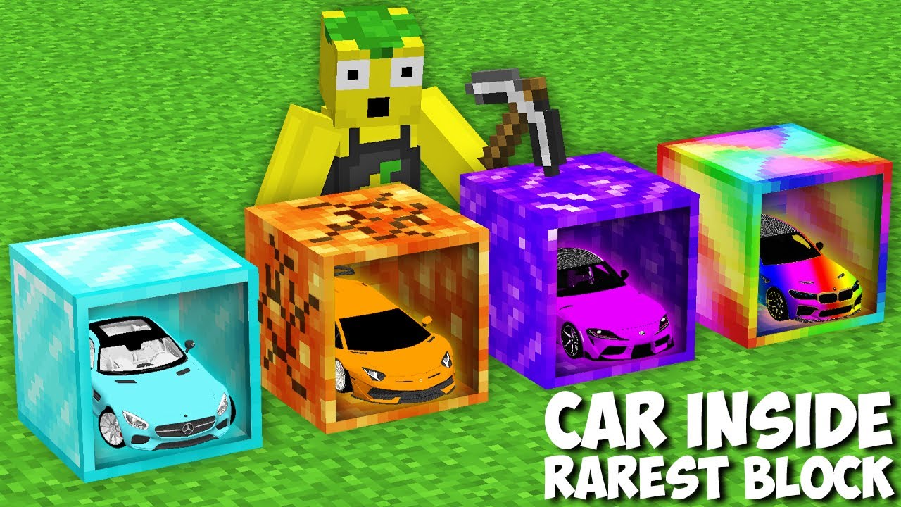 Which BLOCK TO MINE TO GET SECRET CAR in Minecraft ? CAR INSIDE BLOCK ...