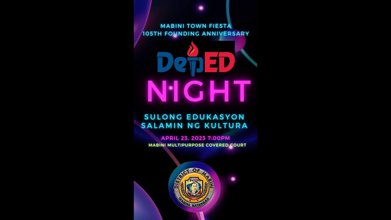 DepED Night MABINI Town Fiesta 2023 Presentation - YouTube