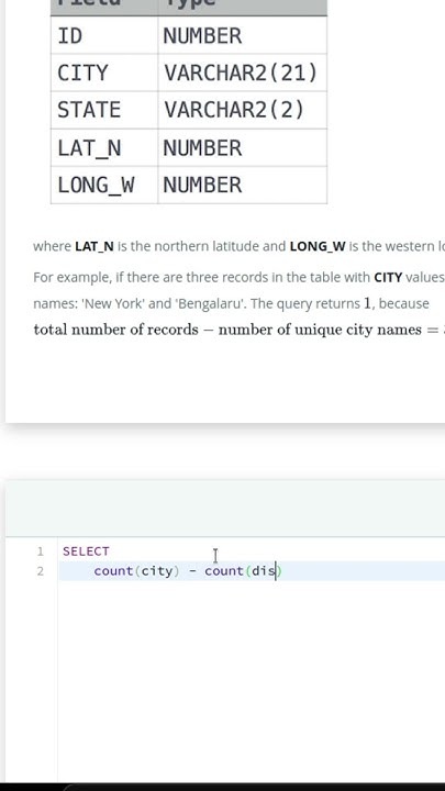 hackerrank SQL solution 9 weather observation station 4 #python # ...