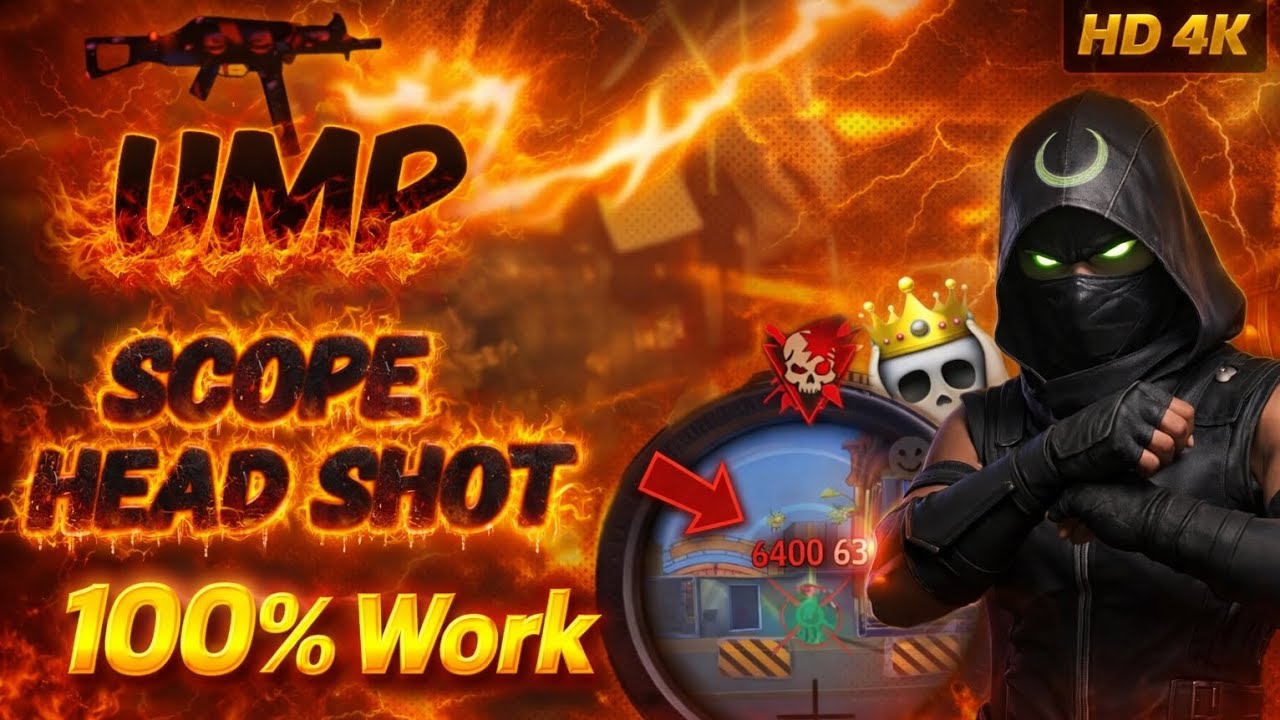 UMP TRICK HEADSHOT | UMP SCOPE HEADSHOT 100% WORK | NO RECOIL WORK 💯 ...