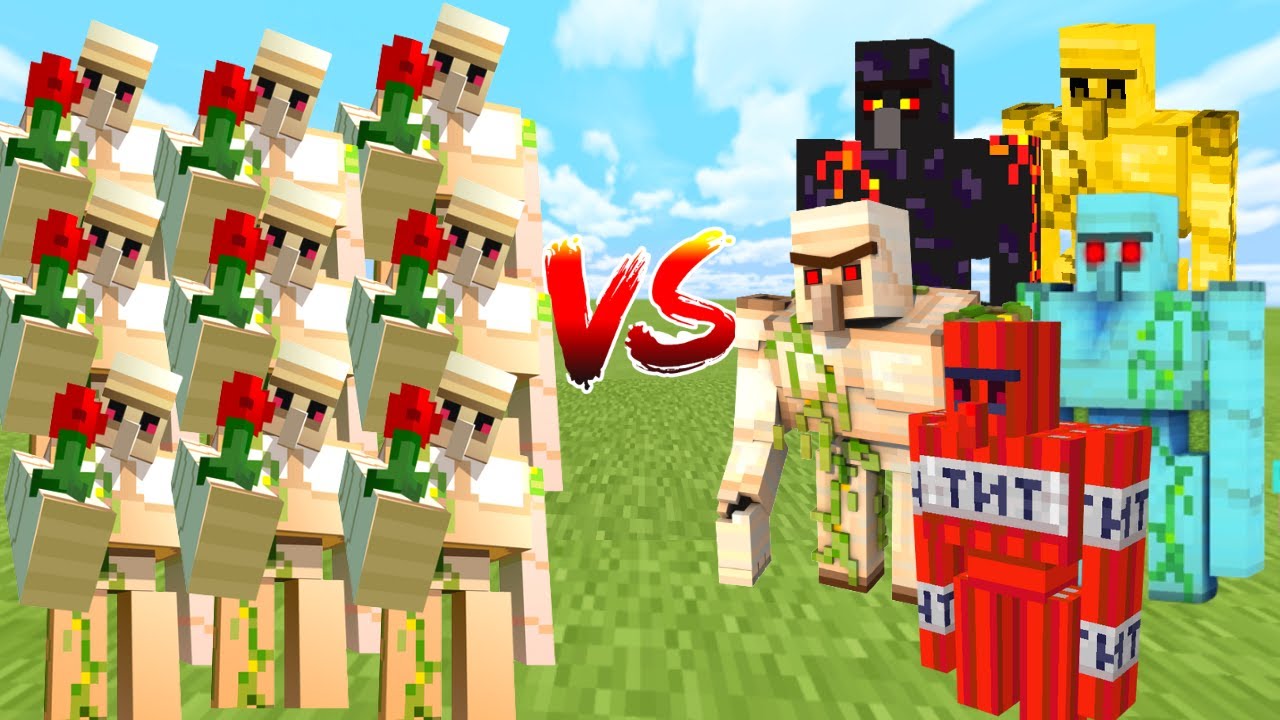 100 BABY IRON GOLEM vs 100 ALL GOLEM in Minecraft Mob Battle - YouTube