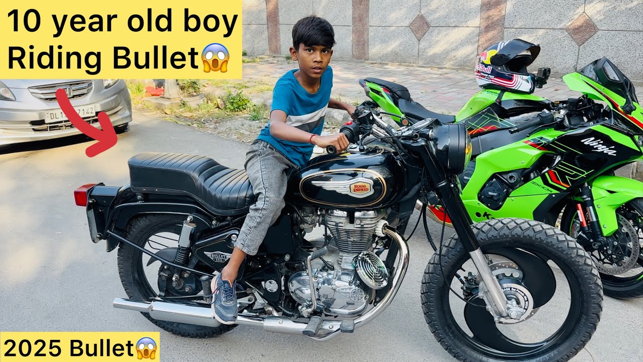 10 Year old boy Riding Bullet😱 - YouTube