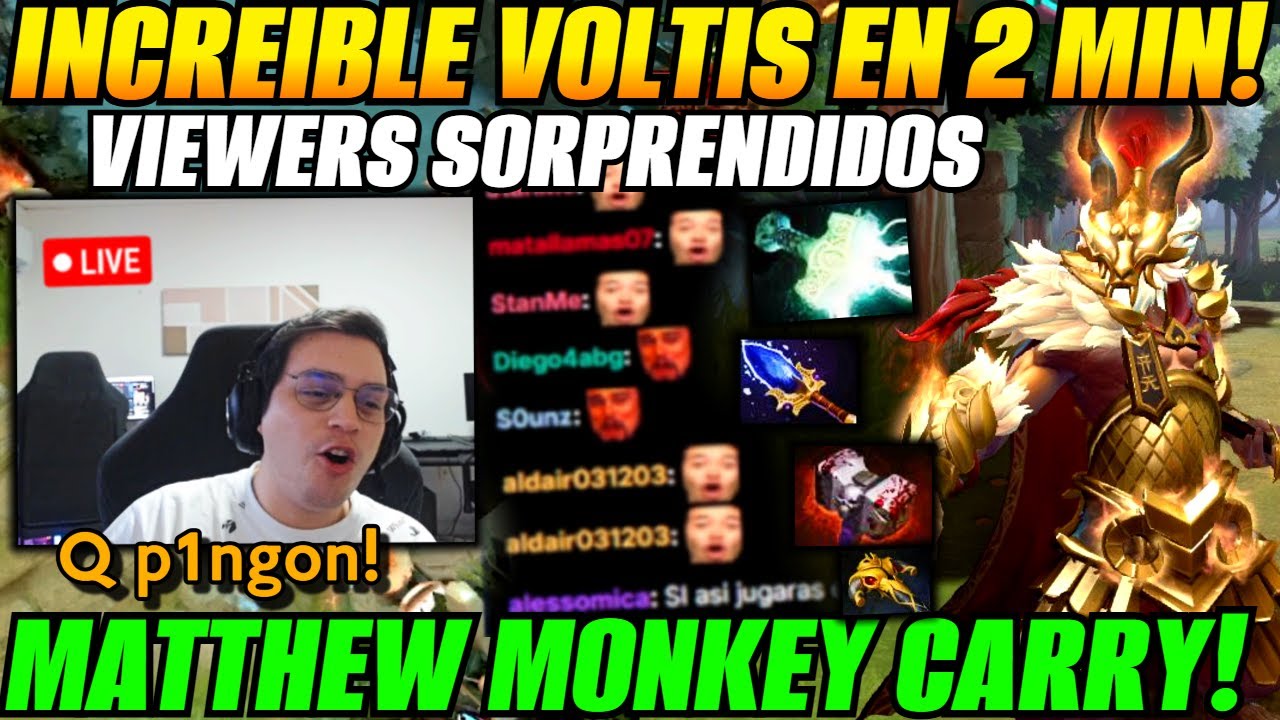 😲Matthew juega mk carry en stream!😲Increible voltis en 2 min sorprende ...