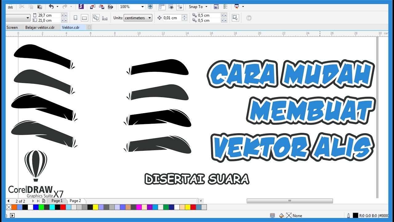 tutorial vektor alis coreldraw - vector art - YouTube