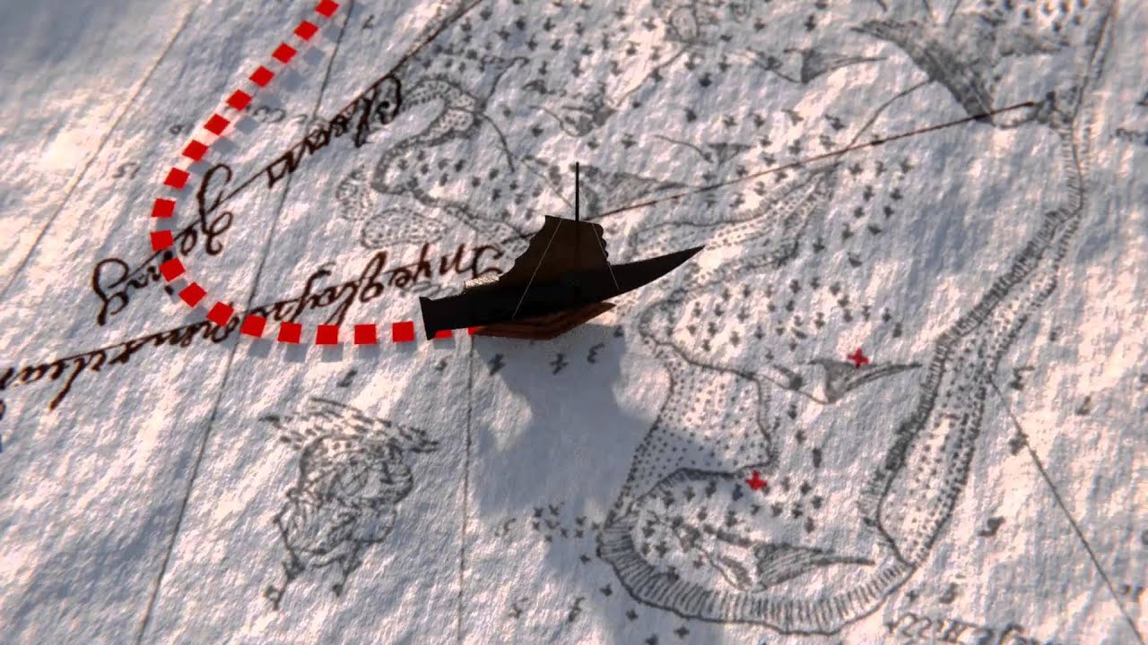 Blender treasure map animation (based on tutorials) - YouTube