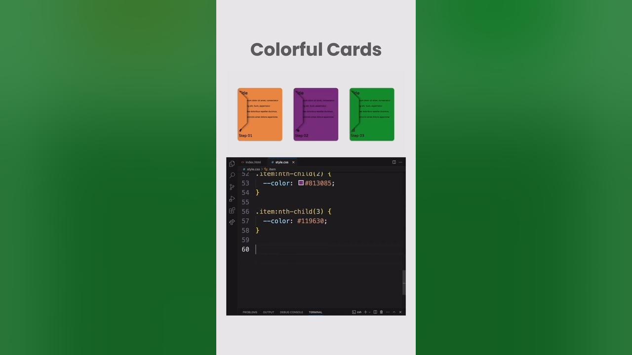 Colorful Card in html css #coding #webdevelopement #webdesign #codingbanglaa - YouTube
