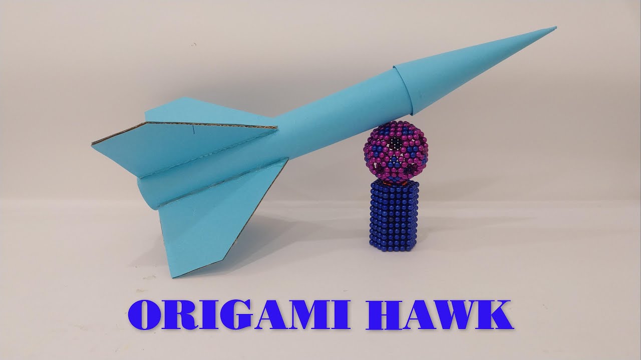How to make an origami space rocket | Origami Hawk missile - YouTube