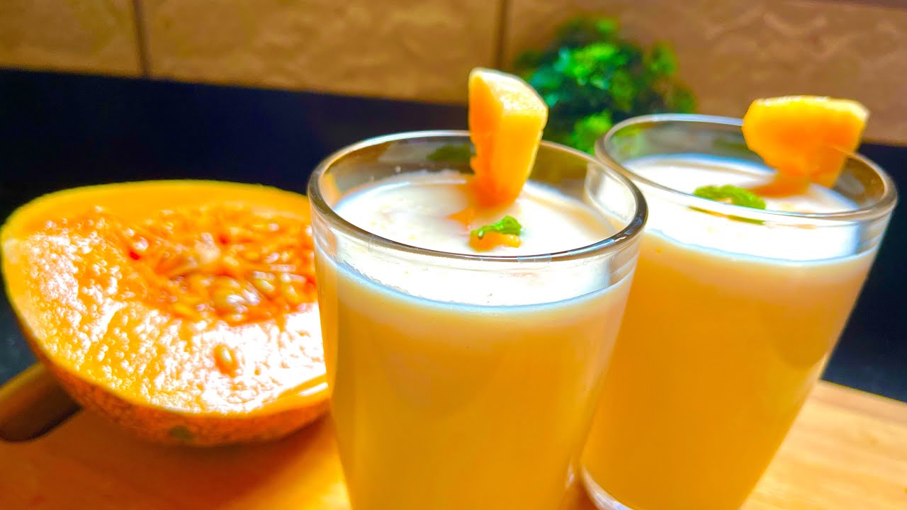 Musk Melon Milkshake Recipe | Kharbooza Milkshake | Refreshing Summer ...