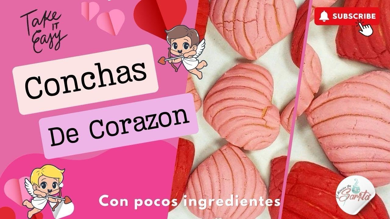 Como hacer Conchas de Corazón / San Valentín /Pan Dulce - YouTube