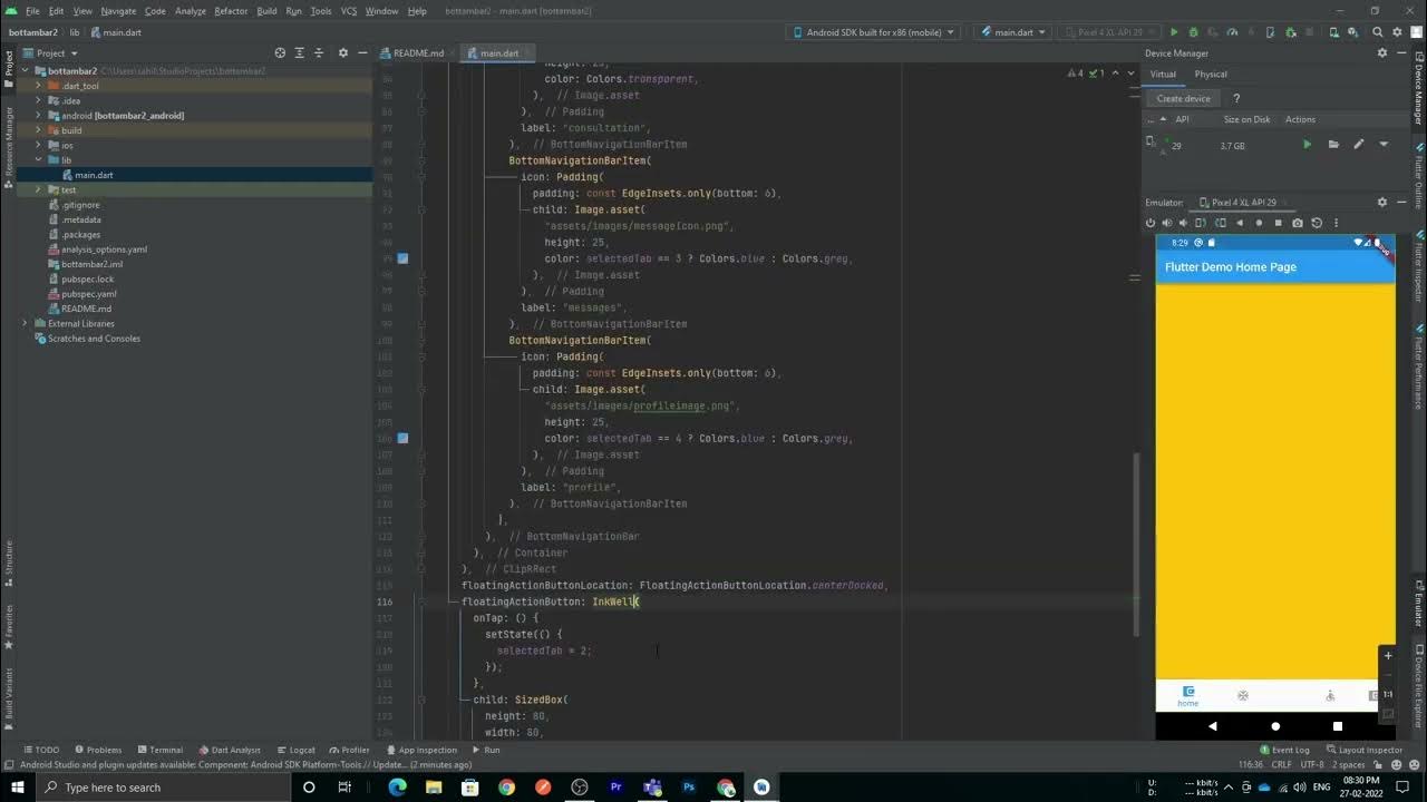 floating bottom navigation bar flutter - YouTube