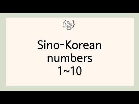 The Sino-Korean numbers 1~10 - YouTube