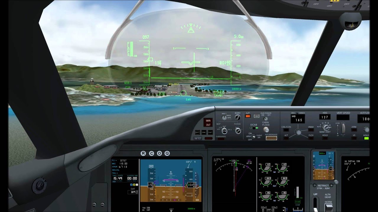 Heinz's Boeing 787-8 for X-plane 9 landing at TNCM runway 10 - YouTube