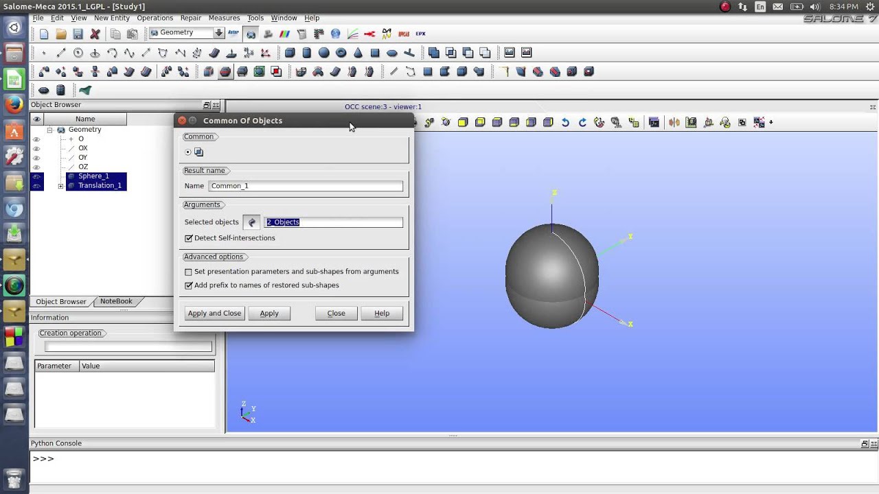 Lesson 8. Basic Of Salome-Platform. Boolean Common. - YouTube