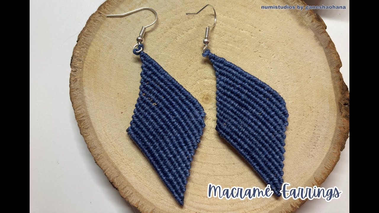 Macramé Earrings | Diamond-Shaped Earrings | Easy Tutorial - YouTube