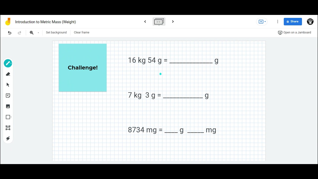 Introduction to Metric Mass (Weight) - Google Jamboard - YouTube