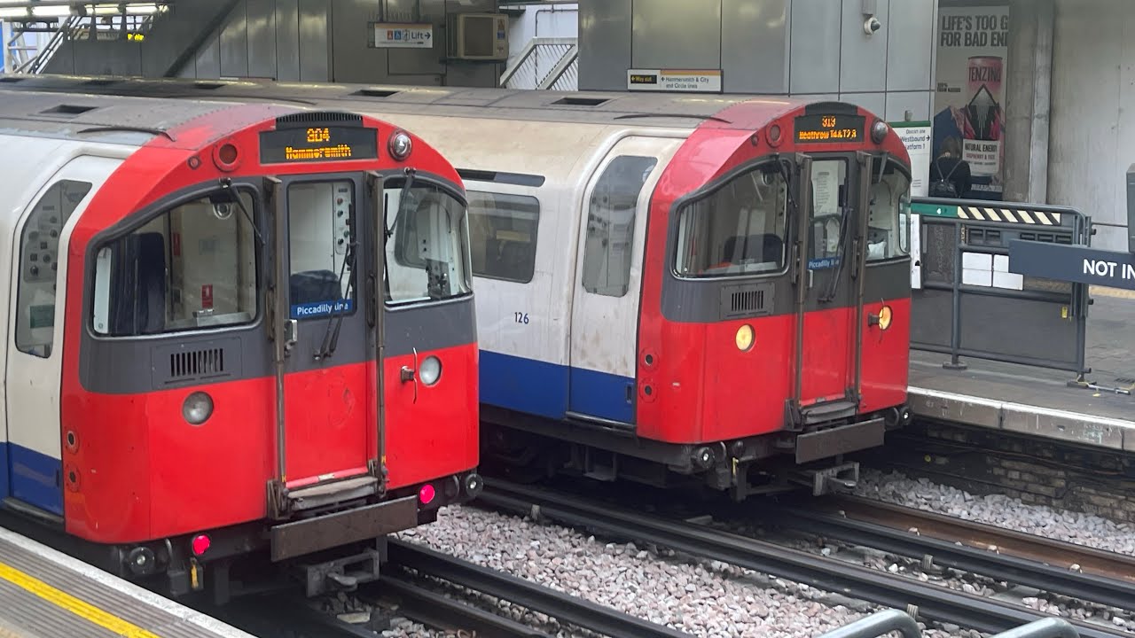 Piccadilly Line Trains at Turnham Green - YouTube