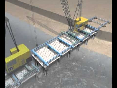 construcción de puertos marítimos: video construcción de muelle