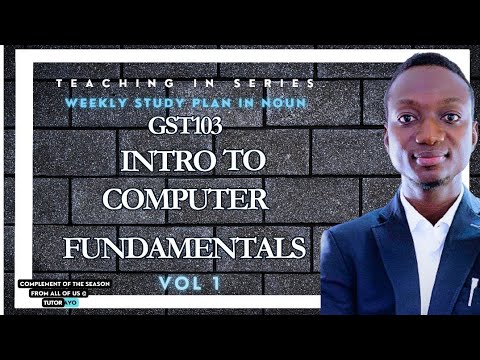 INTRO TO COMPUTER | GST103 | VOL 1 A - YouTube