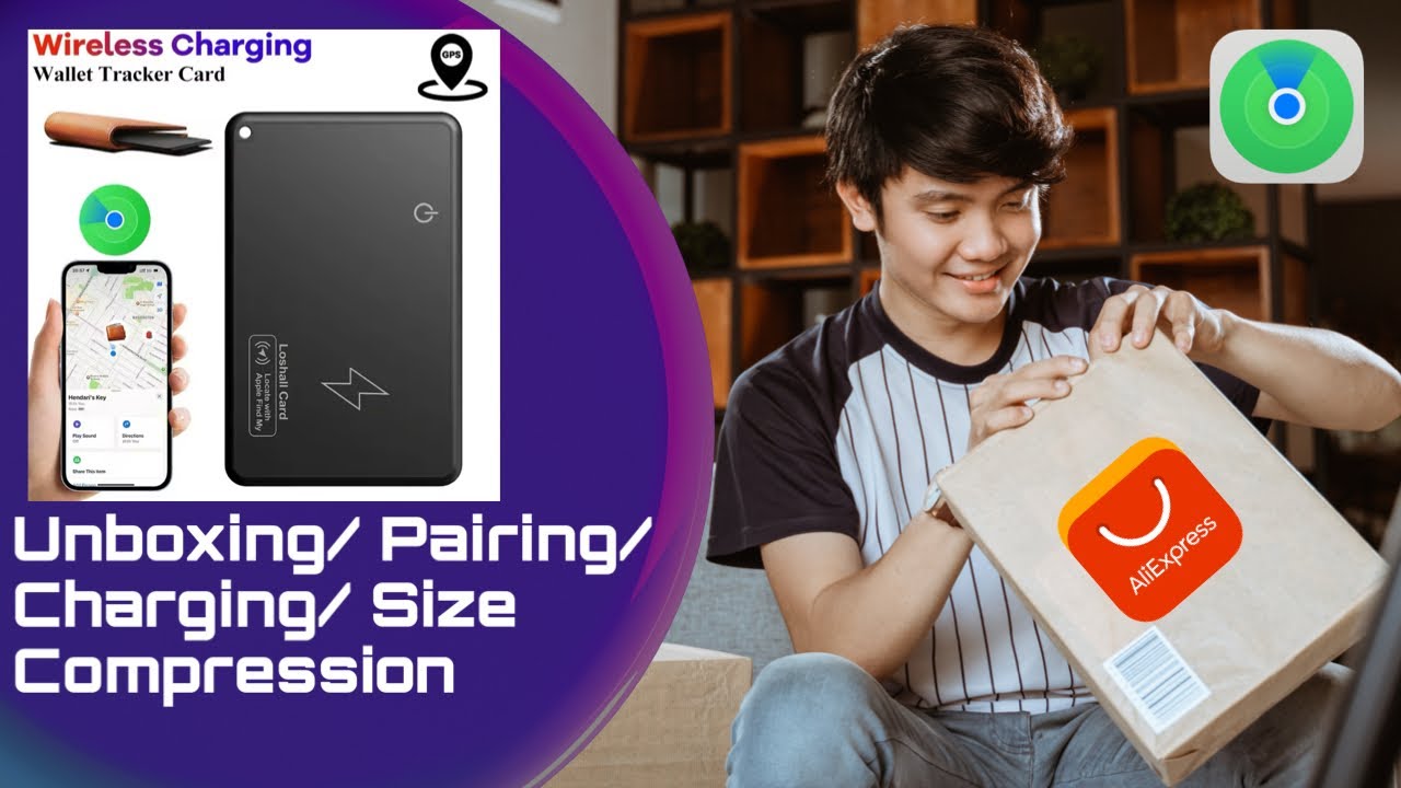 Loshall Wallet Tracker | Apple Find My | Unboxing, Charging, Pairing ...