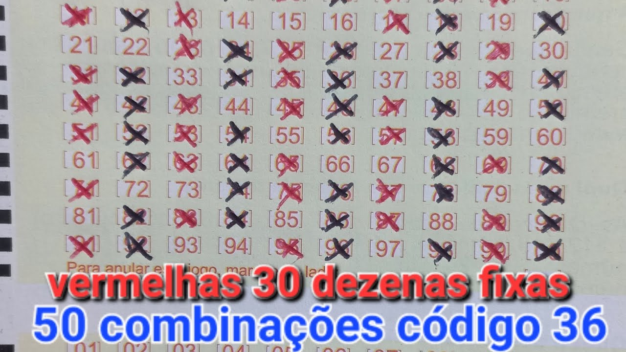 Código 36 lotomania isso sim é estratégia de marcação 4 jogos para você ...