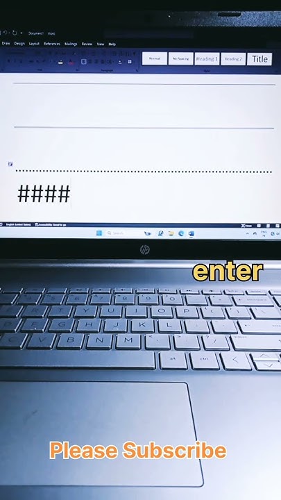 Ms word में 5 तरीका से straight line बनाएं | ms word 5 straight line ...