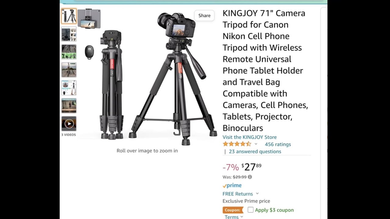 Unboxing Camera Tripod for Canon Nikon Cell Phone Tripod with Wireless ...