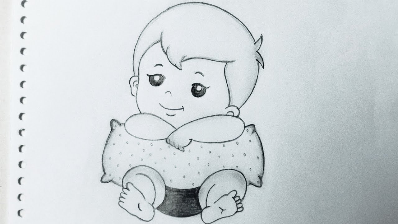 Cute baby drawing easy step by step||Easy and simple pencil drawing for ...