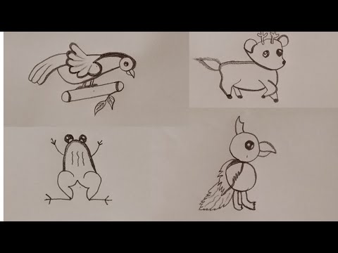 How to draw a different types of animals /drawing easy step by step ...