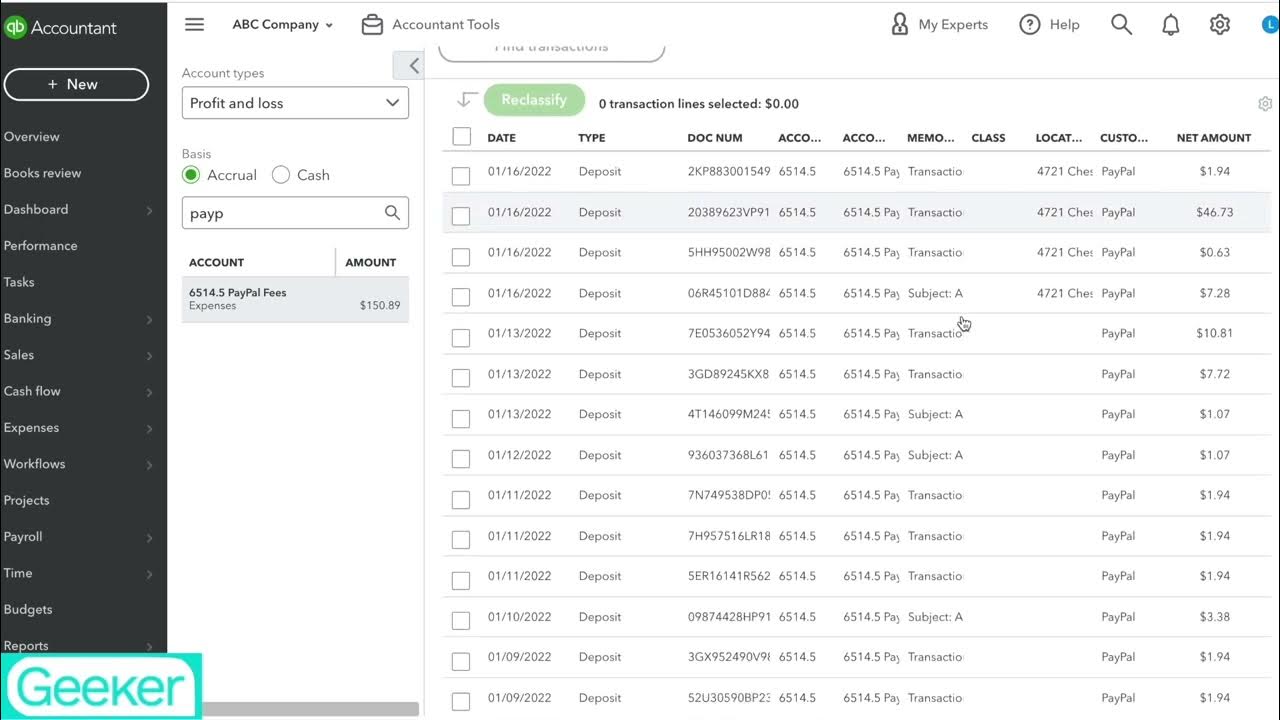 How to quickly reclassify transactions in Quickbooks Online - YouTube