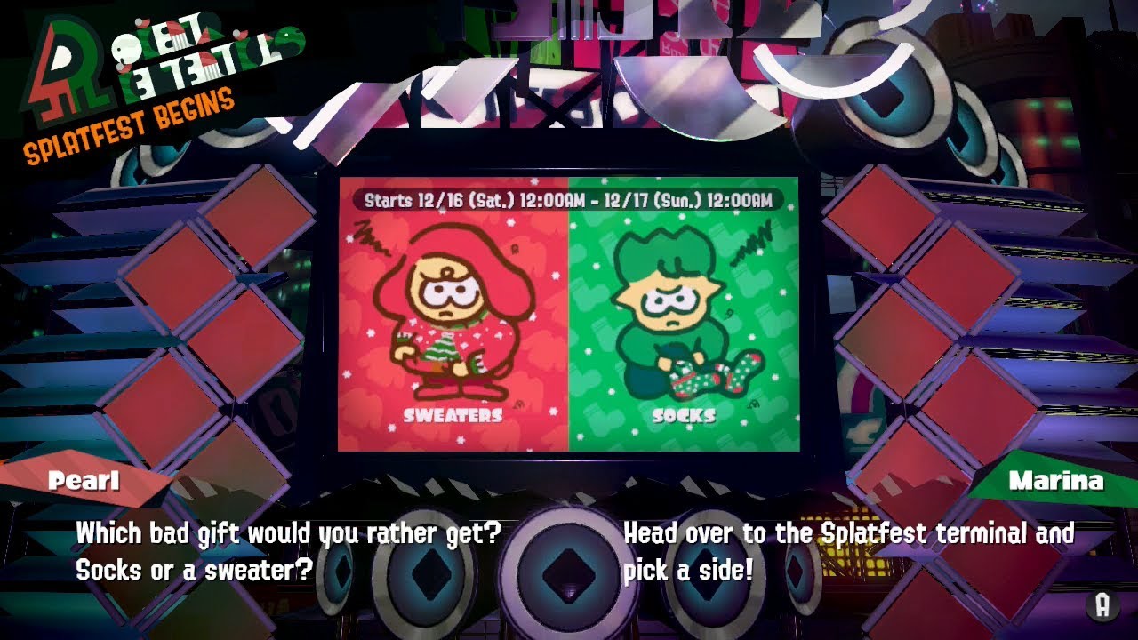Splatoon 2 Online Gameplay #45: Bad Squidmas Gift Splatfest Part 1/4 ...