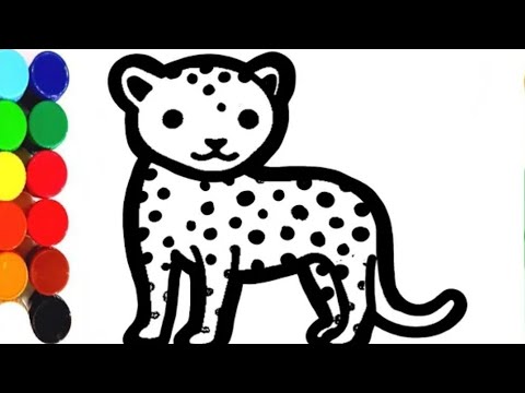 Cheeta Drawing painting and colouring for kids | How to draw easy ...