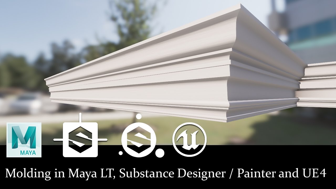Molding in Maya LT, Substance Designer, Painter, and UE4! - YouTube