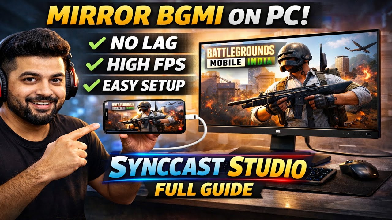 Mirror BGMI on PC Without Lag | SyncCast Studio Full Guide ...