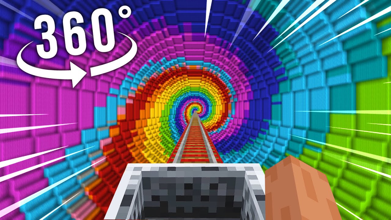 Optical Illusion in MINECRAFT- Rollercoaster POV 360° - YouTube