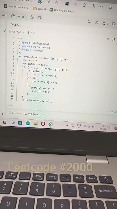 Leetcode Solution Problem 2000 Reverse Prefix Of Word Leetcode Leetcodesolution 2000