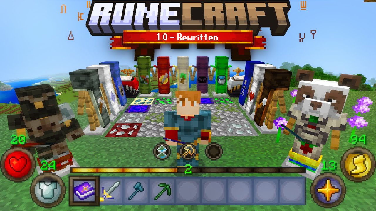 O MELHOR ADDON DE RPG PARA MINECRAFT PE? - RuneCraft 1.0 - Rewritten ...