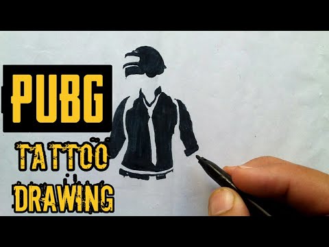 How to Draw PUBG Characters Tattoo | Drawing pubg guns logo - YouTube